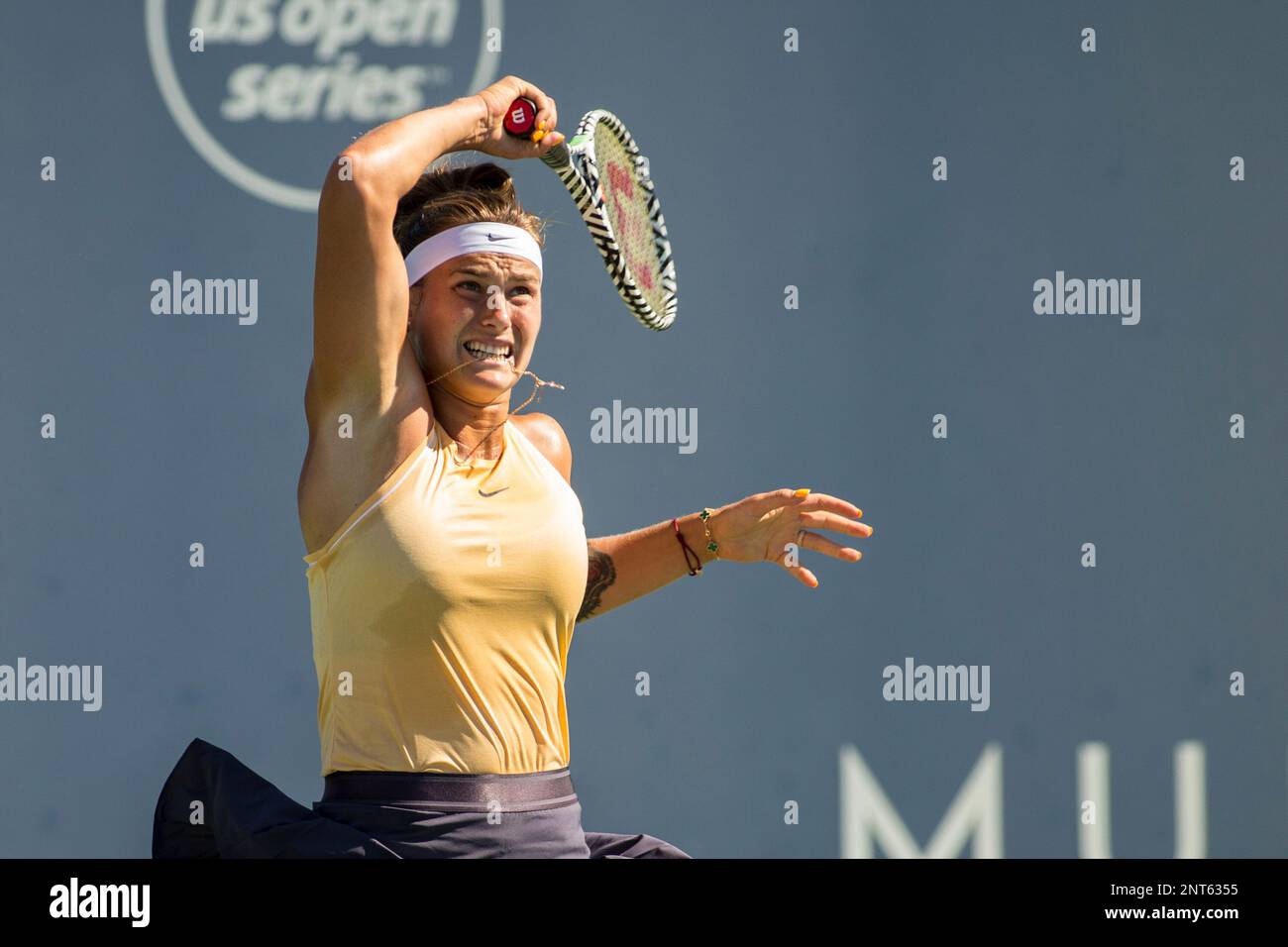 August 4, 2019: Aryna Sabalenka (BLR) in action where she was defeated ...