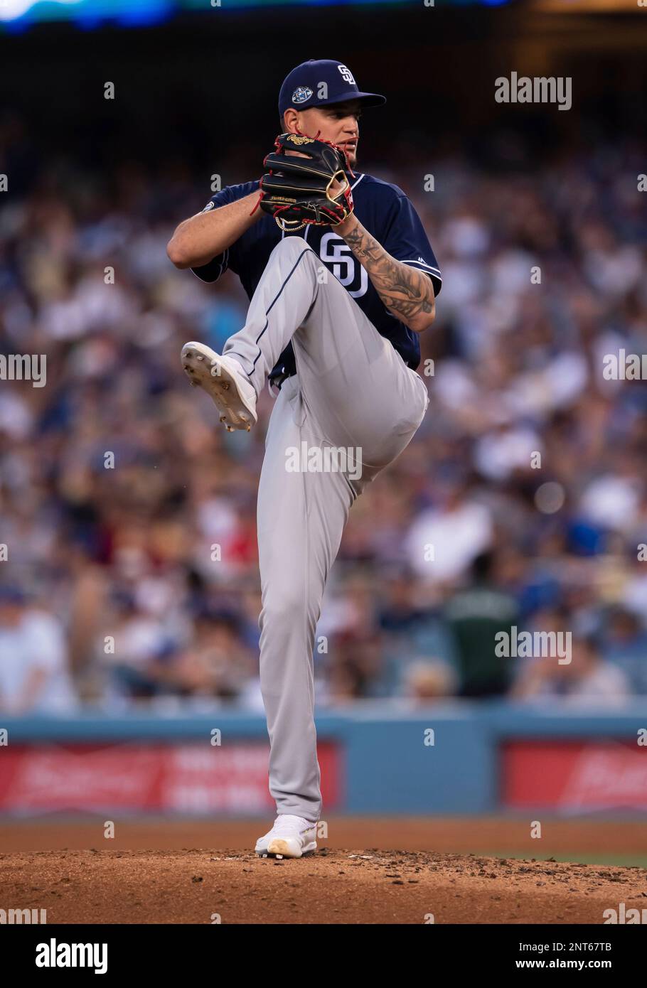 LOS ANGELES, CA - AUGUST 03: San Diego Padres Pitcher Michel Baez (49 ...