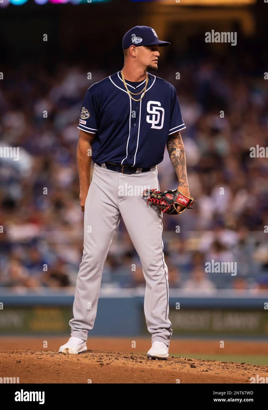 LOS ANGELES, CA - AUGUST 03: San Diego Padres Pitcher Michel Baez (49 ...