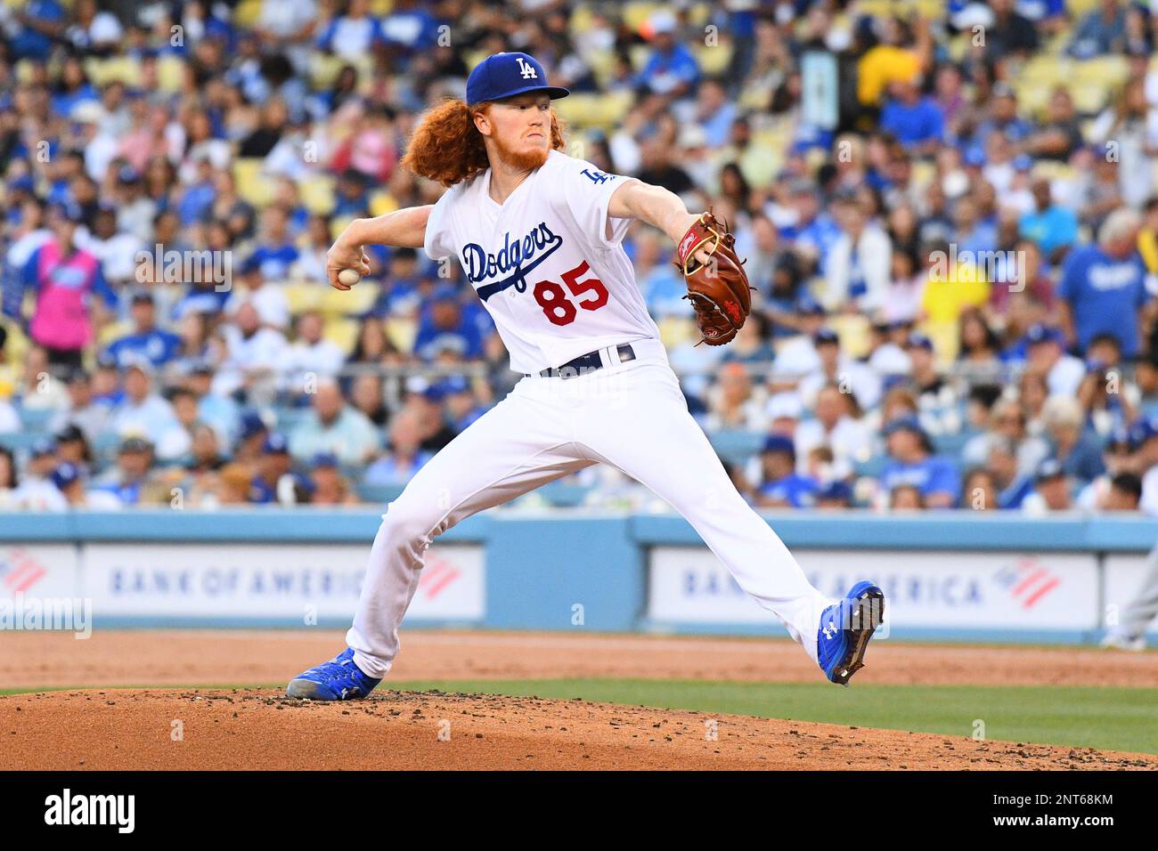 LOS ANGELES, CA - AUGUST 02: Los Angeles Dodgers pitcher Dustin May (85 ...