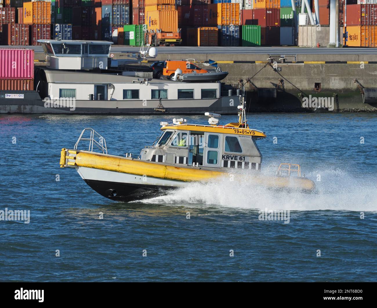 KRVE61 is a high-speed pilot tender vessel, seen here in the Port of ...
