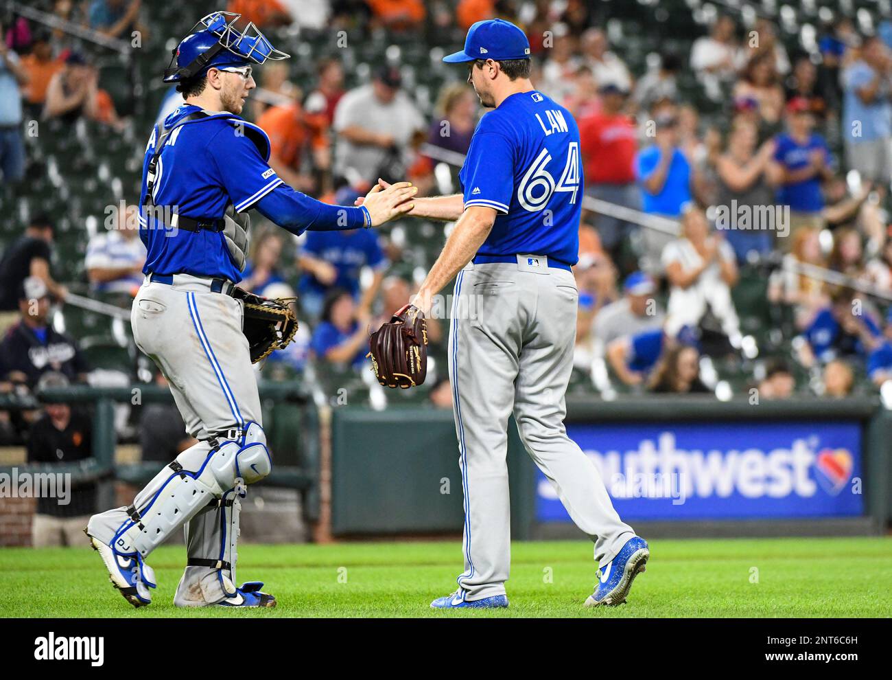 BALTIMORE, MD - AUGUST 2: Toronto Blue Jays relief pitcher Derek Law ...