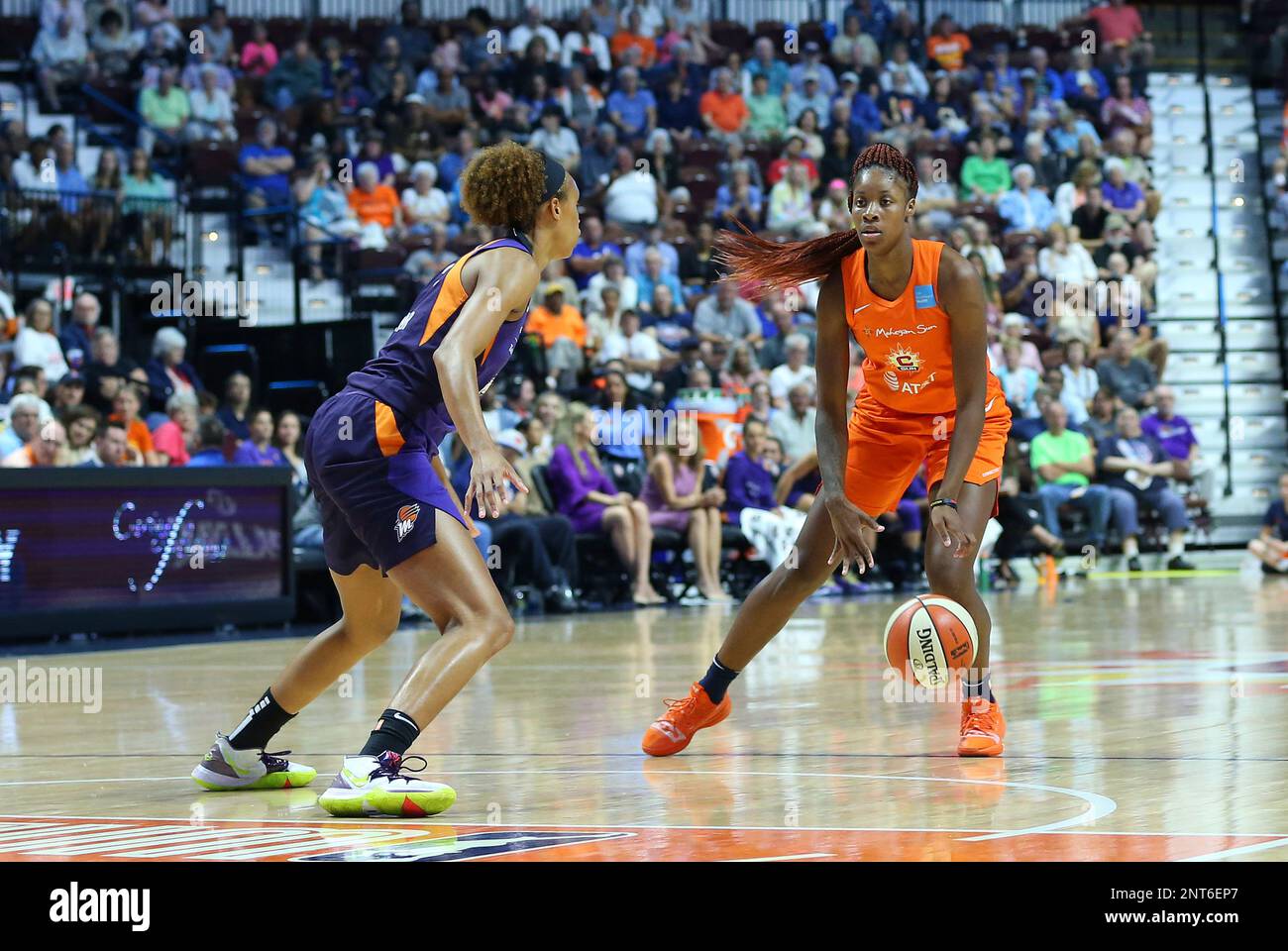 UNCASVILLE, CT - AUGUST 01: Connecticut Sun guard Bria Holmes (32) and ...