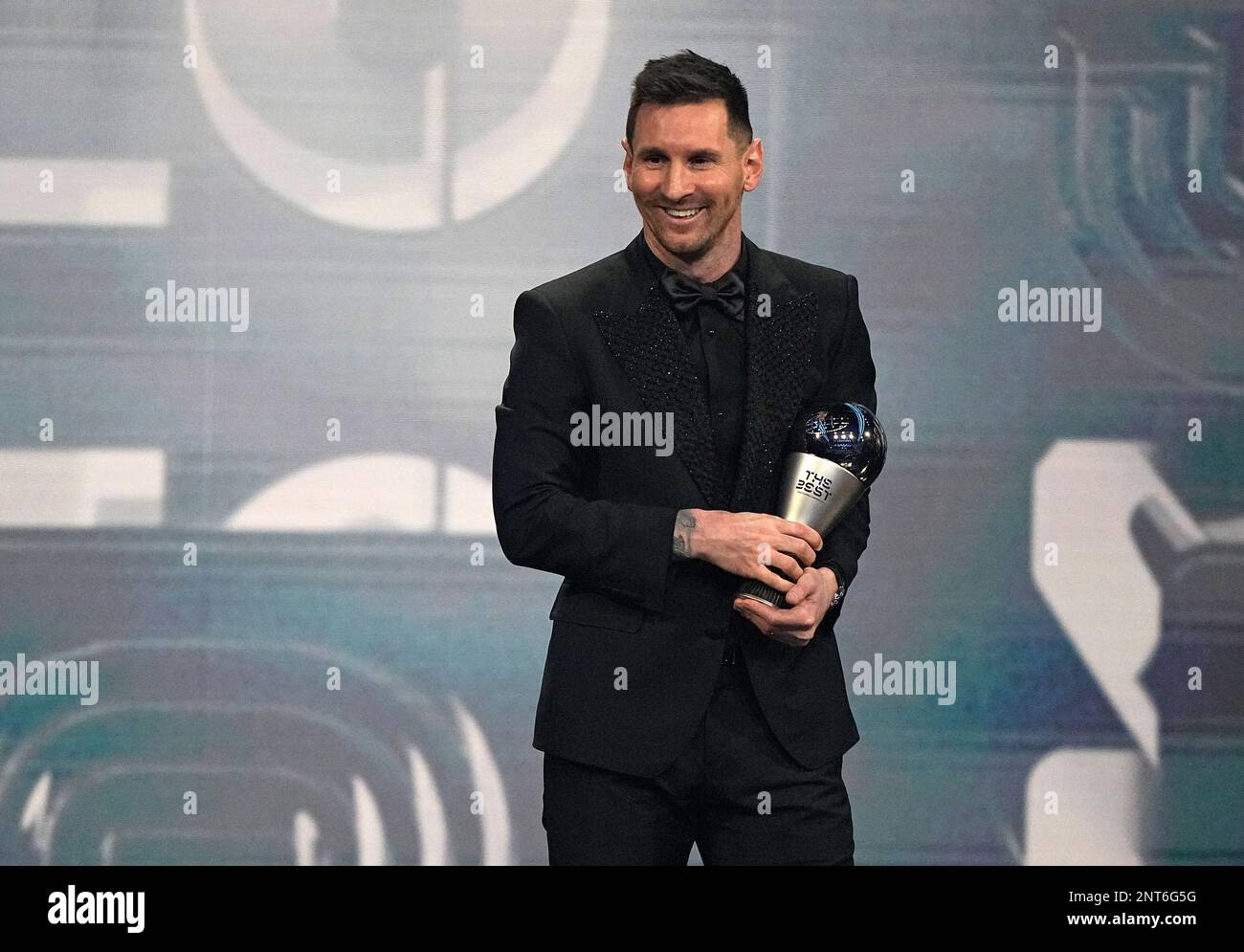 Argentina's Lionel Messi smiles after receiving the Best FIFA Men's ...