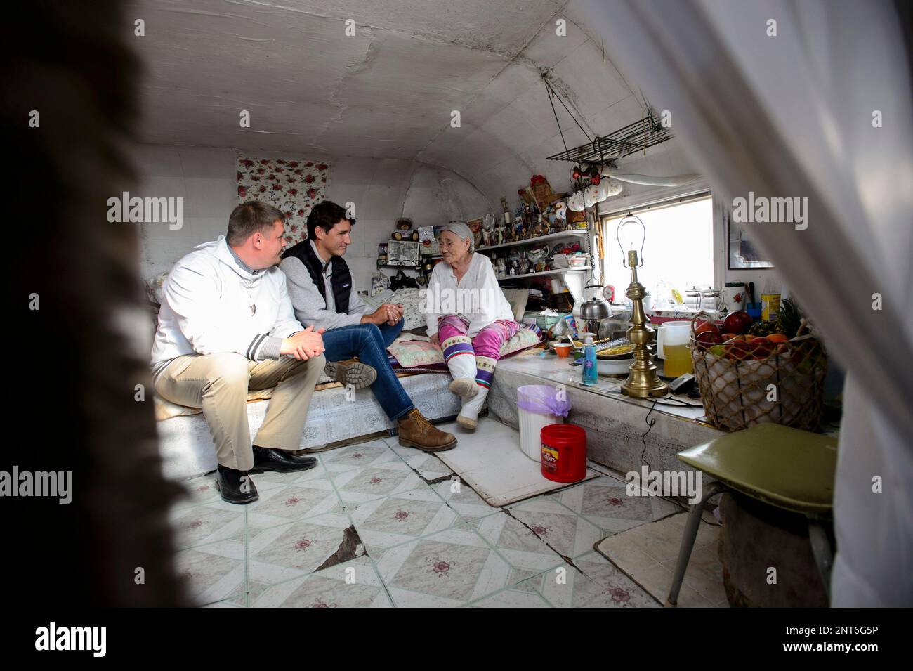 Prime Minister Justin Trudeau and PJ Akeeagok, president of the ...