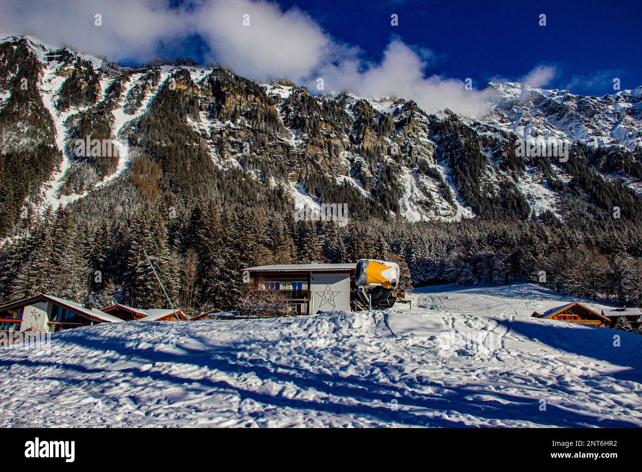 Snow cannon (fan—type snow generator) - a machine for producing snow ...