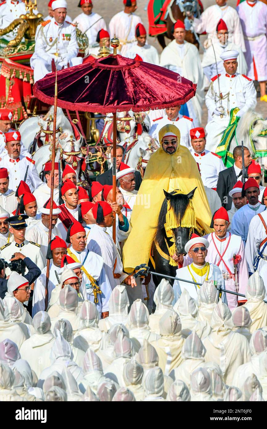 In this Wednesday, July 31, 2019 photo provided by the Moroccan Royal ...