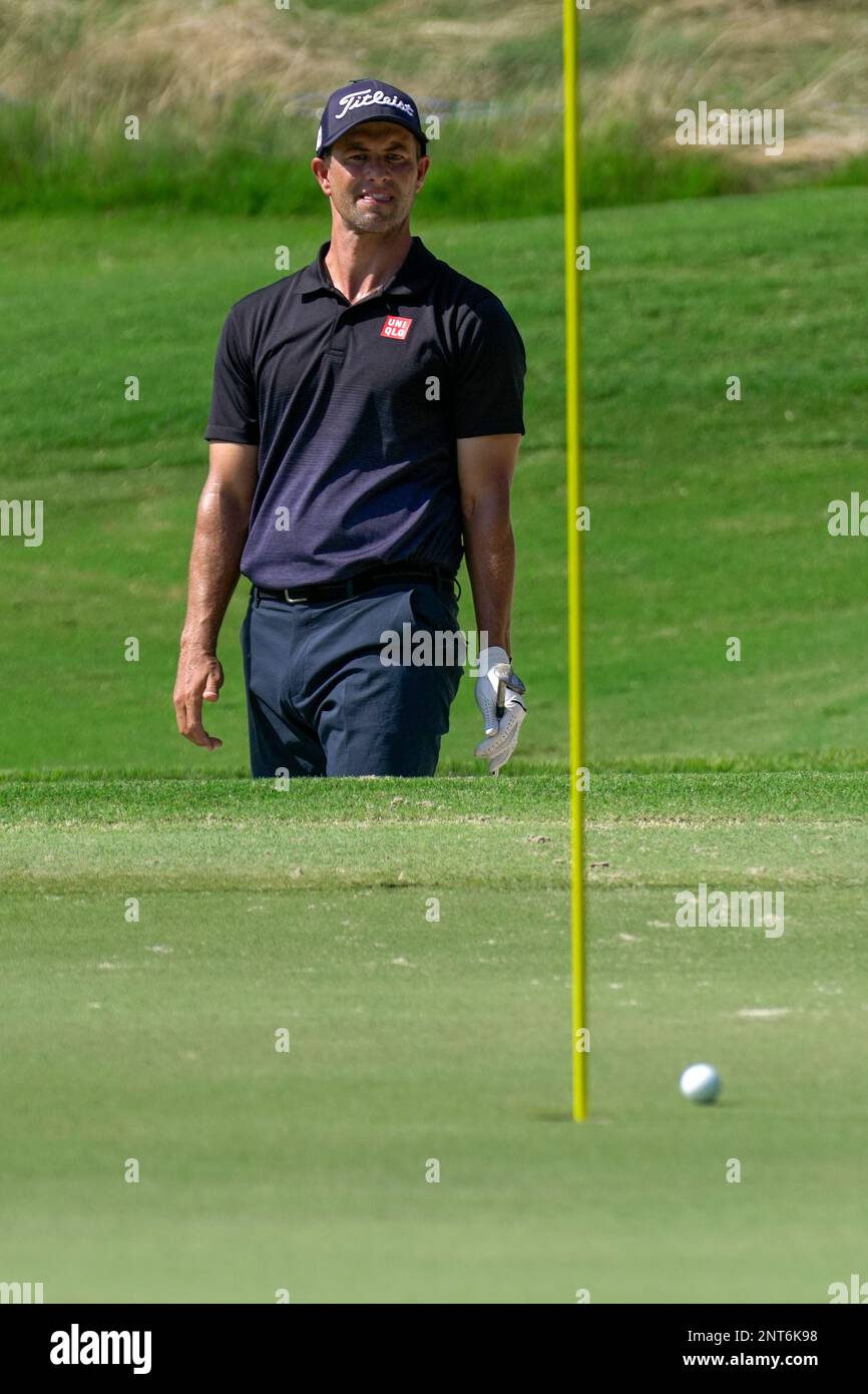 MEMPHIS, TN - JULY 28: Adam Scott plays a shot from a green-side bunker ...