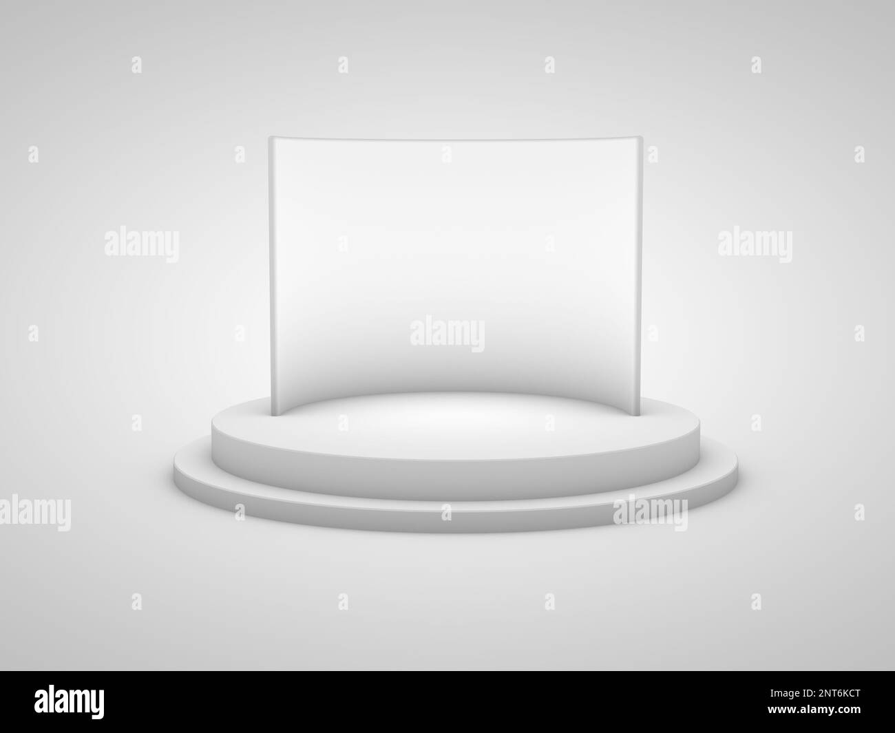 White round podium stage for product presentation. 3D rendering ...