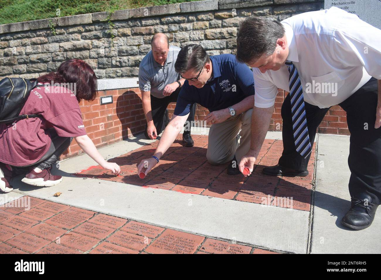 Gathered from left, Launa Morgan, of Port Carbon, Pa., along with ...