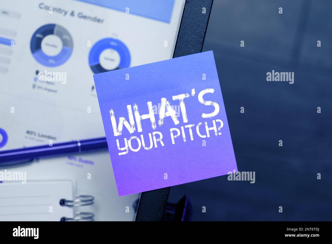 Sign displaying What's Your Pitch. Word Written on make a determined ...