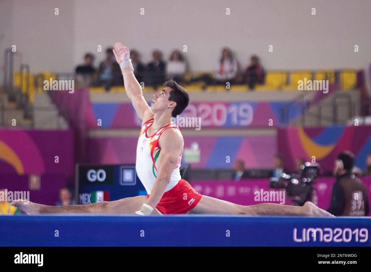 July 28, 2019: Daniel Corral (#107) of Mexico performs his floor ...