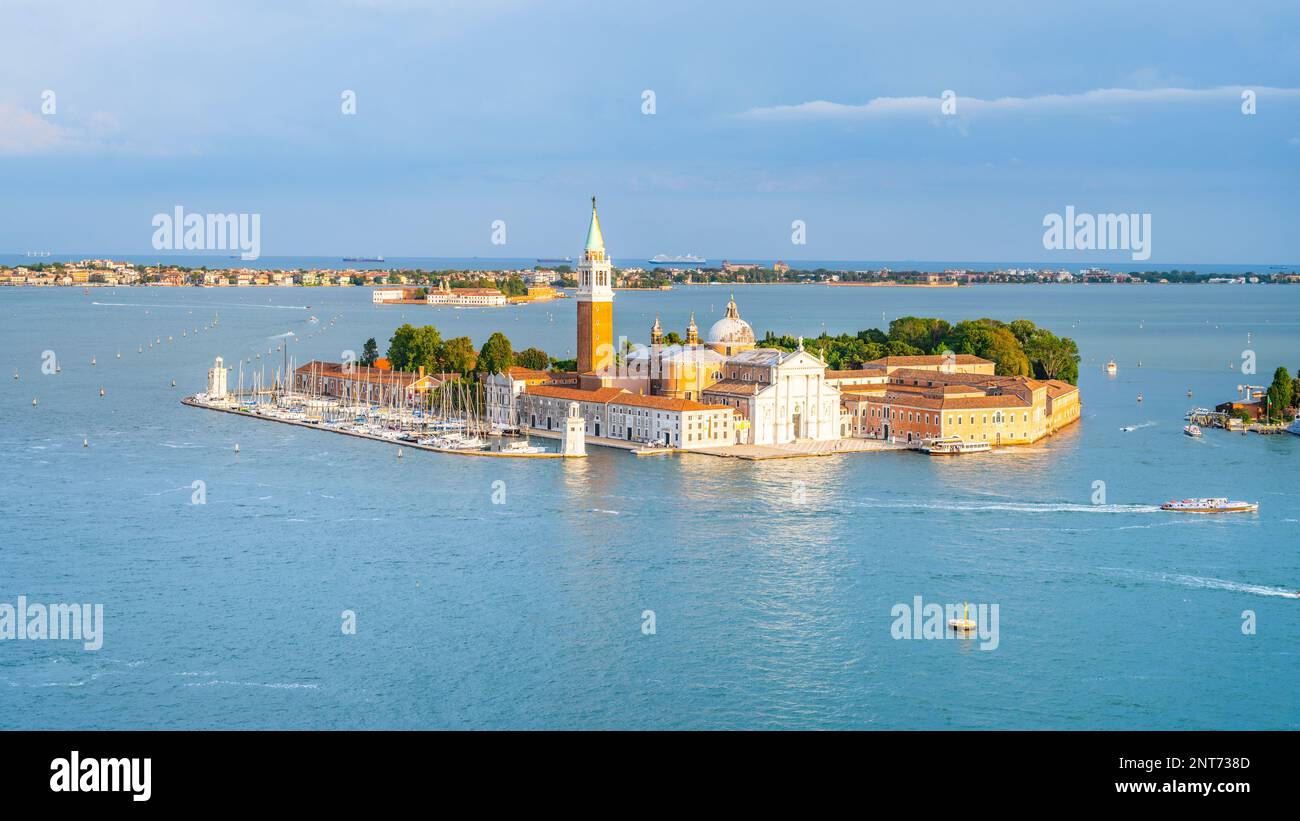 Aerial view of Saint George Island, Italian: Isola San Giorgio, with ...