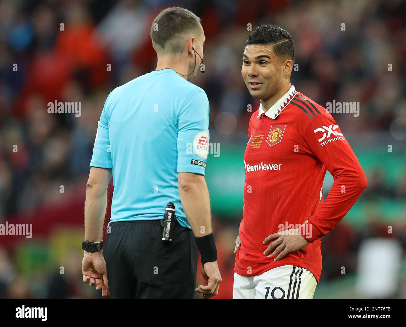 London, England, 26th February 2023. Casemiro of Manchester United ...
