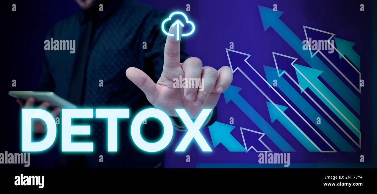 Sign displaying Detox. Business overview Moment for Diet Nutrition ...