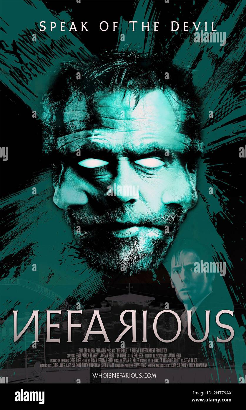 NEFARIOUS, from left: Sean Patrick Flanery, Jordan Belfi, 2023. © Kino ...