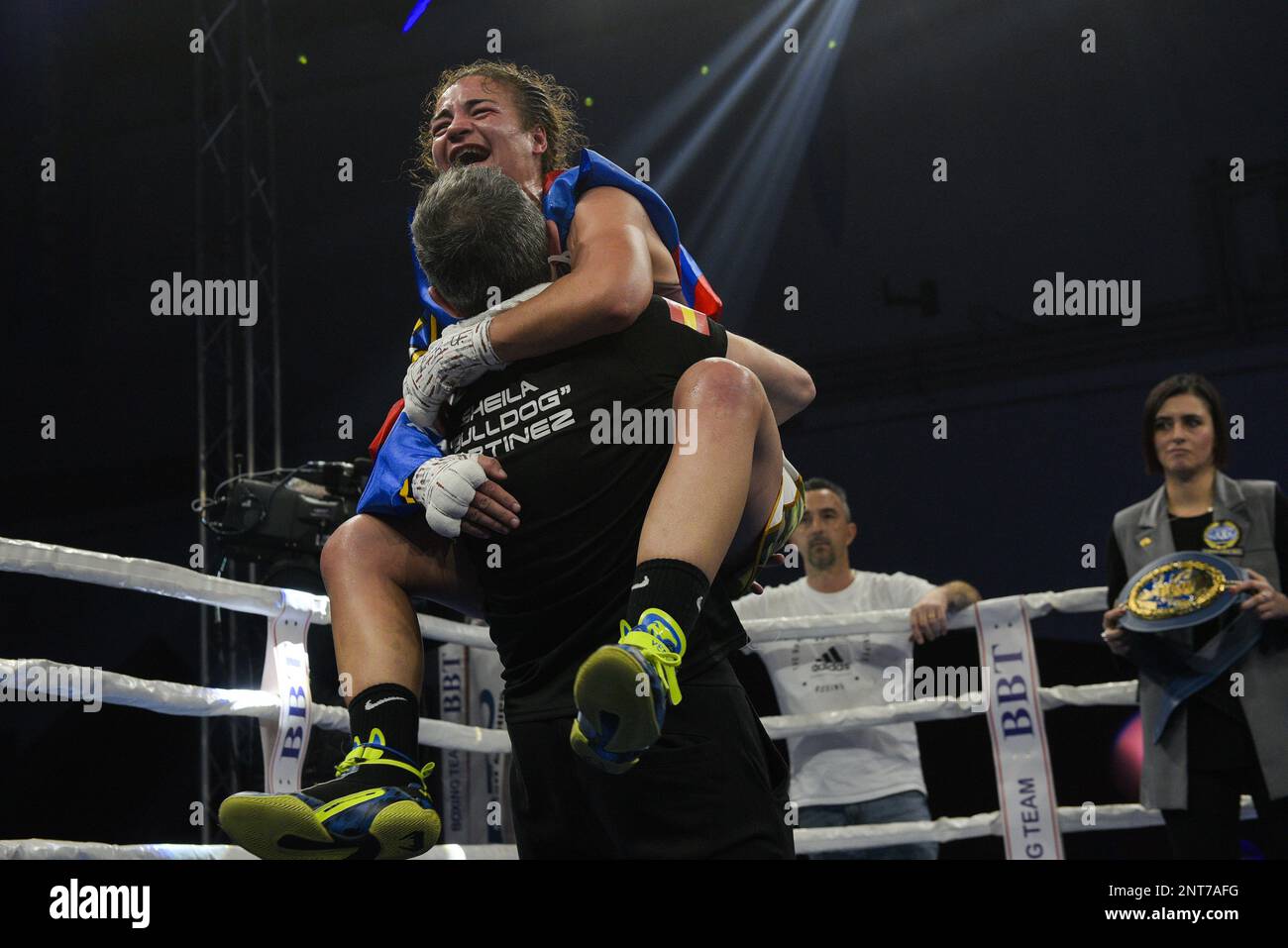Sheila Martinez (ESP) winner of the boxing match valid for the EBU ...