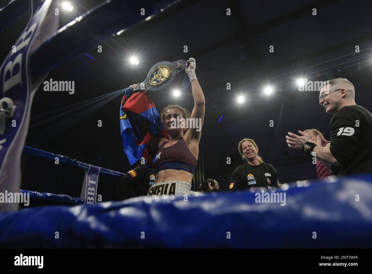 Sheila Martinez (ESP) winner of the boxing match valid for the EBU ...