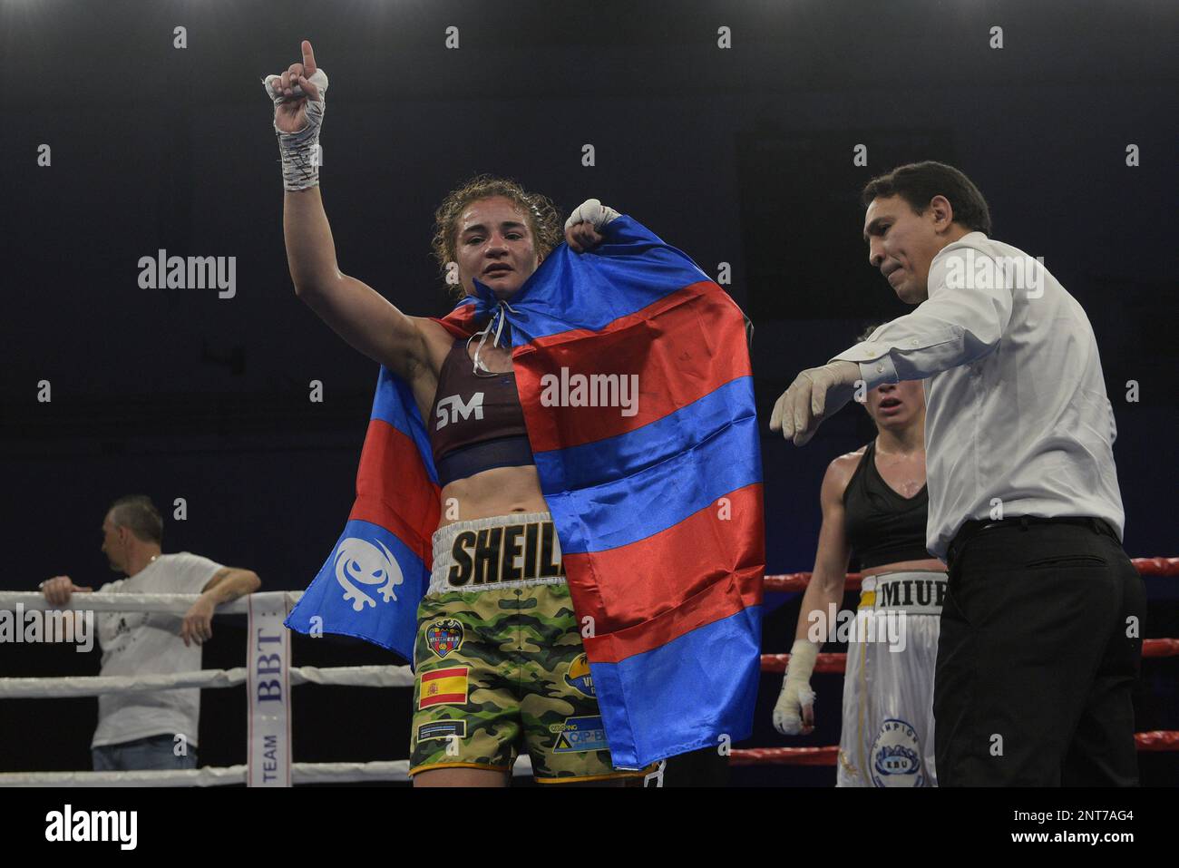 Sheila Martinez (ESP) winner of the boxing match valid for the EBU ...