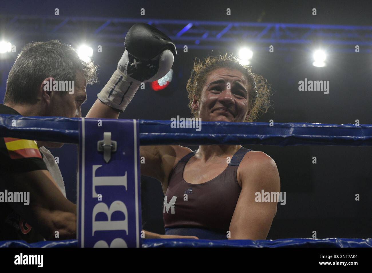 Sheila Martinez (ESP) winner of the boxing match valid for the EBU ...