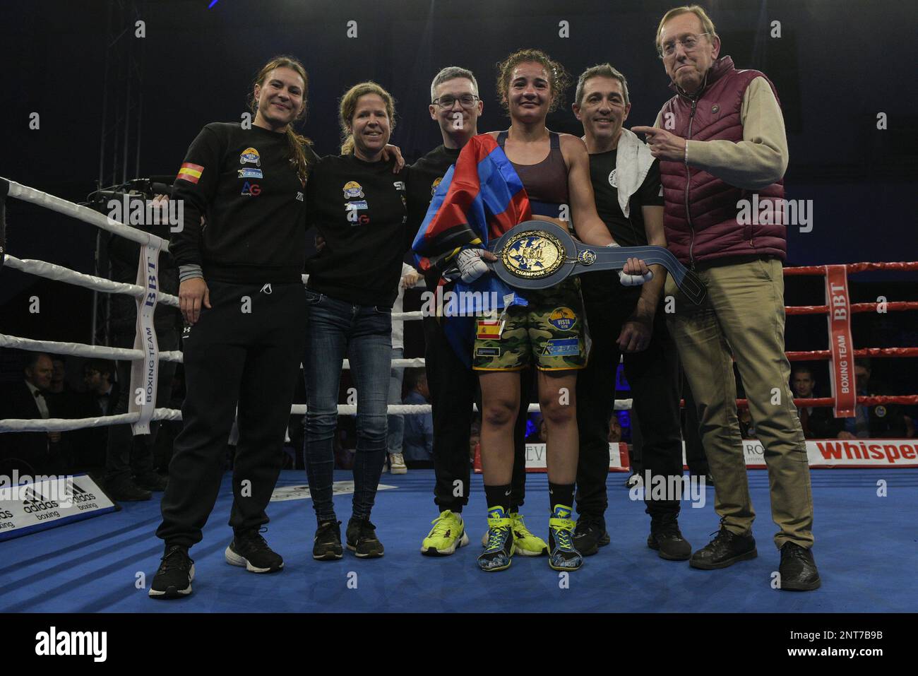 Sheila Martinez (ESP) winner of the boxing match valid for the EBU ...