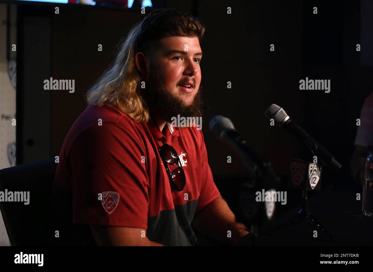 Washington State offensive line Liam Ryan speaks during Pac-12 ...