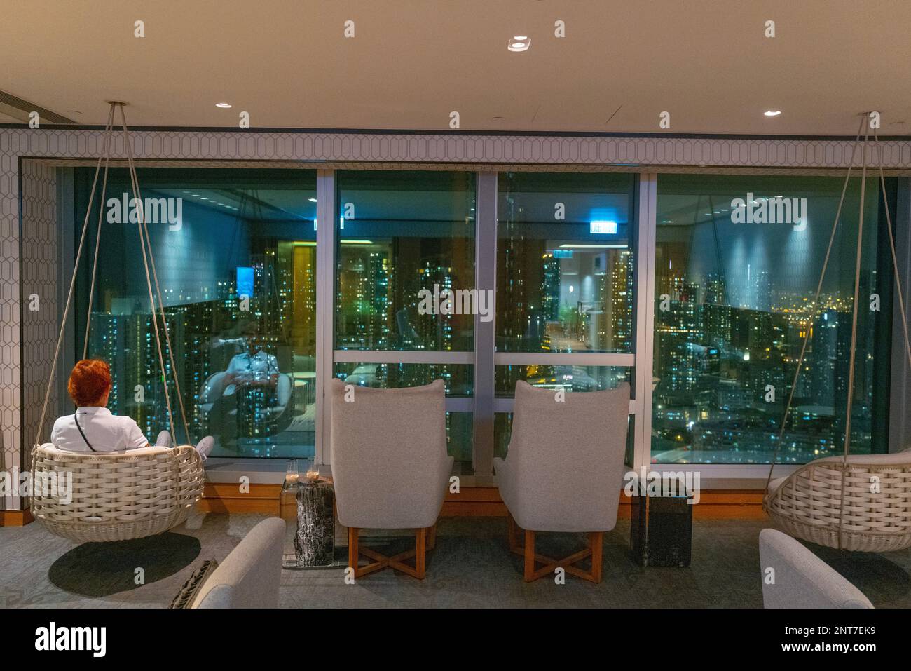 Hong Kong Kowloon and Hong Kong island. Cordis Hotel guest lounge. All ...