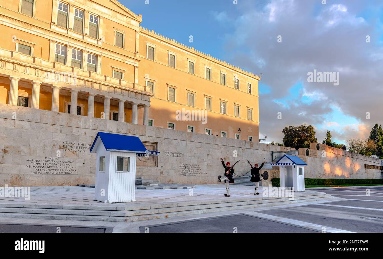 The Tomb of the Unknown Soldier in front of the Hellenic Parliament ...