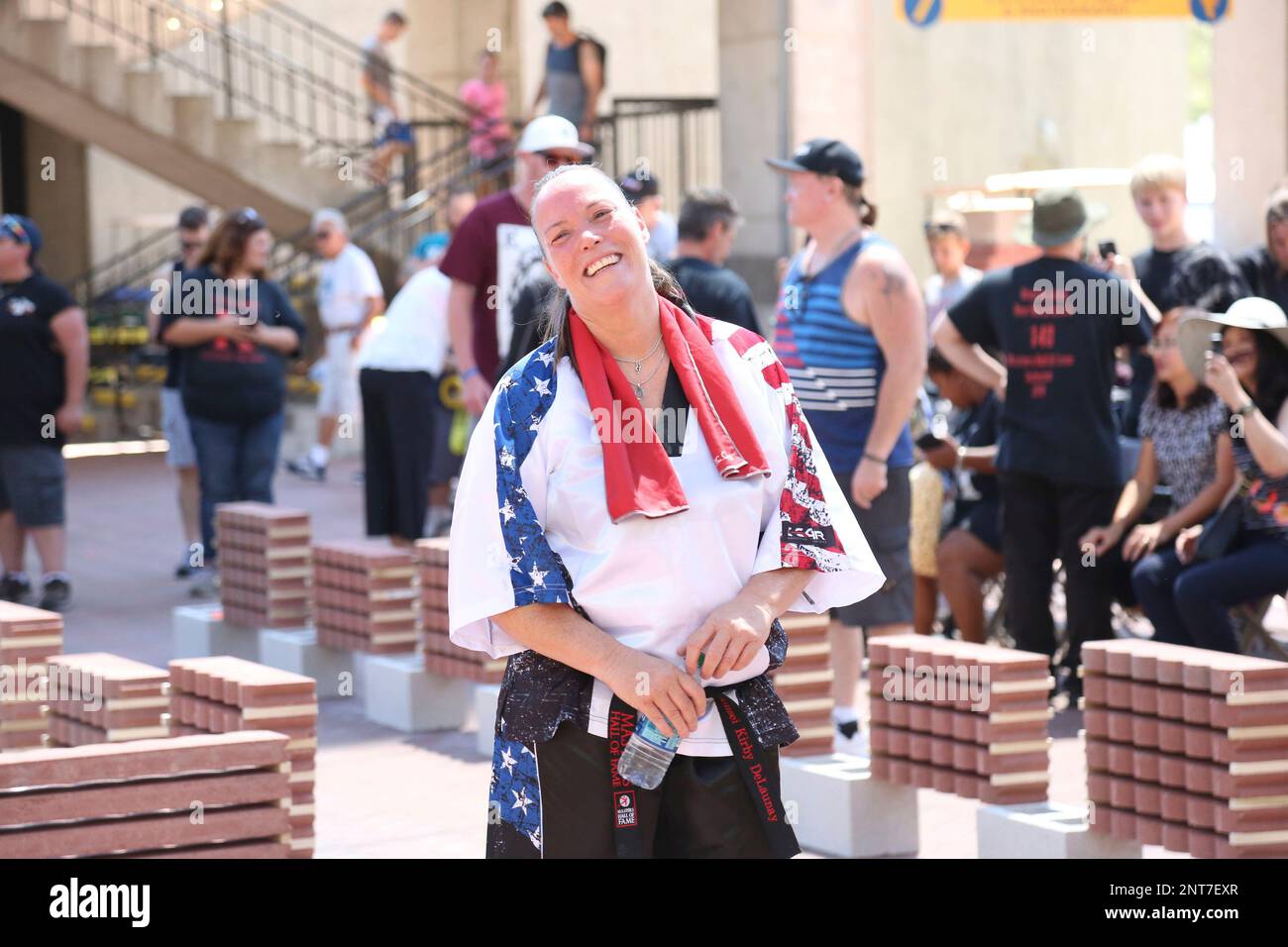 Kirby DeLaunay smiles as she greets friends family and fans before ...