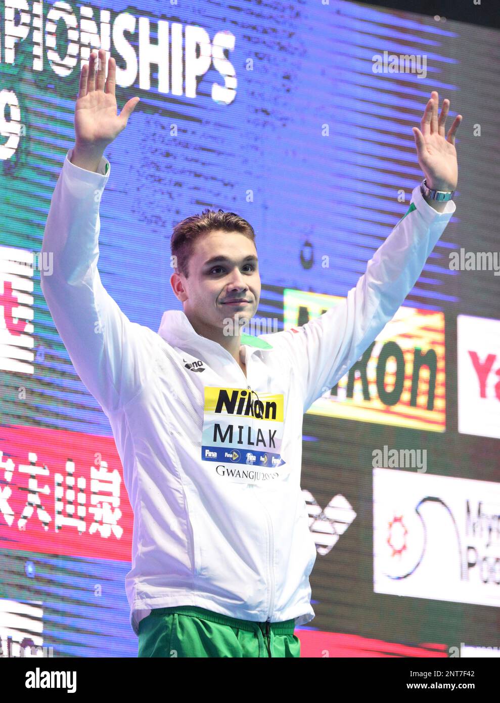 Kristof MILAK of Hungary, winner atteds an awarding ceremony of Men ...