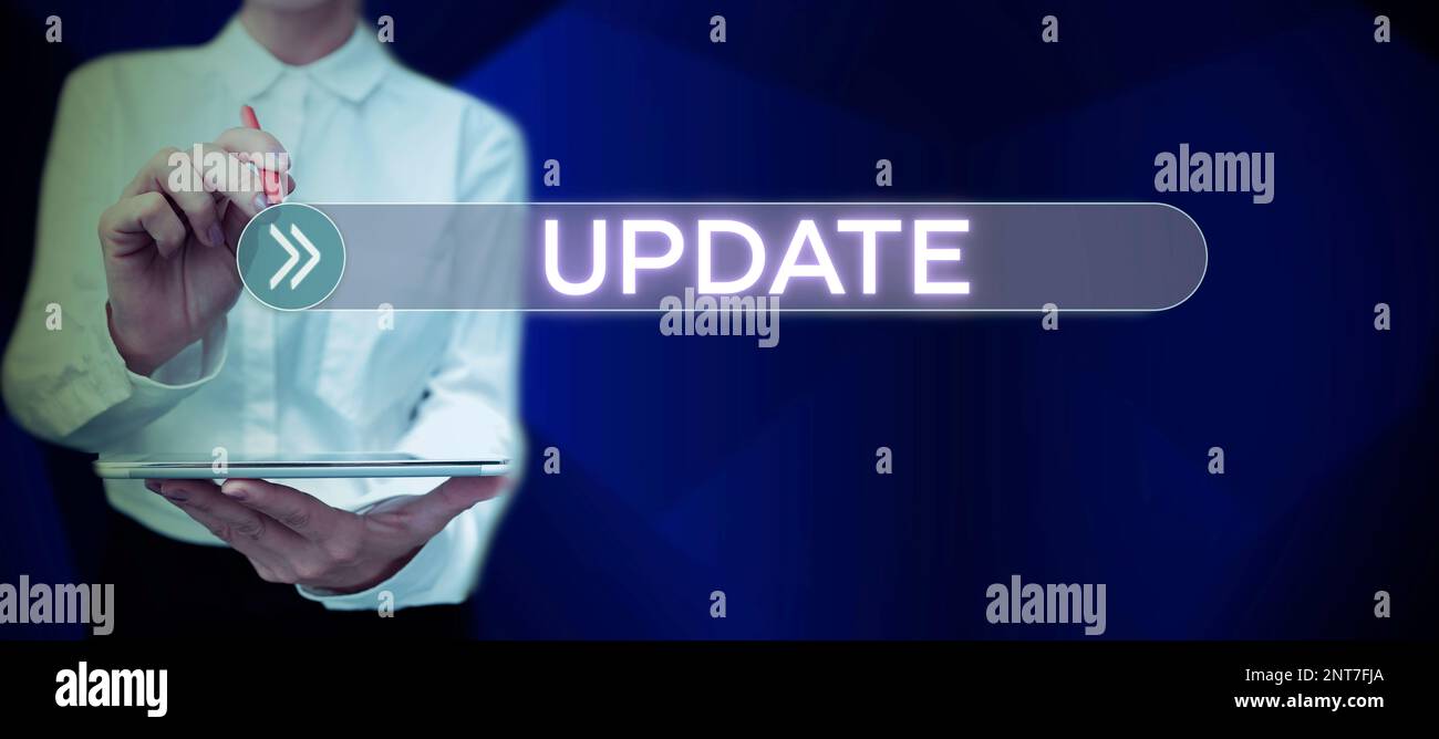 Inspiration showing sign Update. Conceptual photo Up to date Make ...