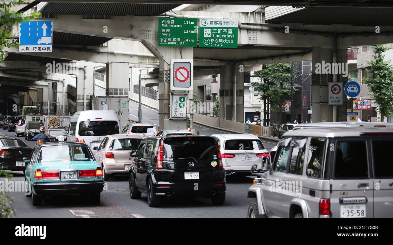 Traffic congestion occurs during a demonstration test to verify the ...