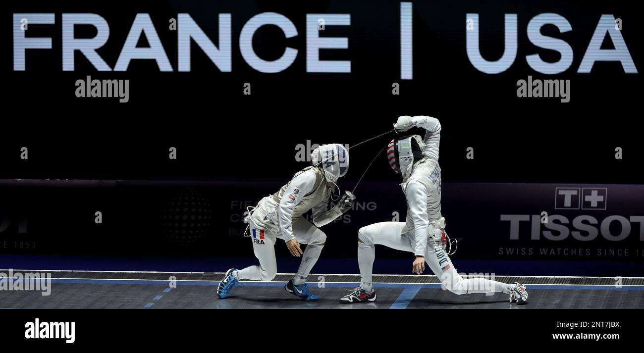 Gerek Meinhardt, right, of the U. S. fights against Erwann Le Pechoux ...