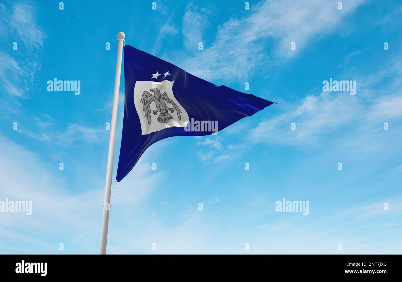 official flag of Air Force Major General Turkey at cloudy sky ...