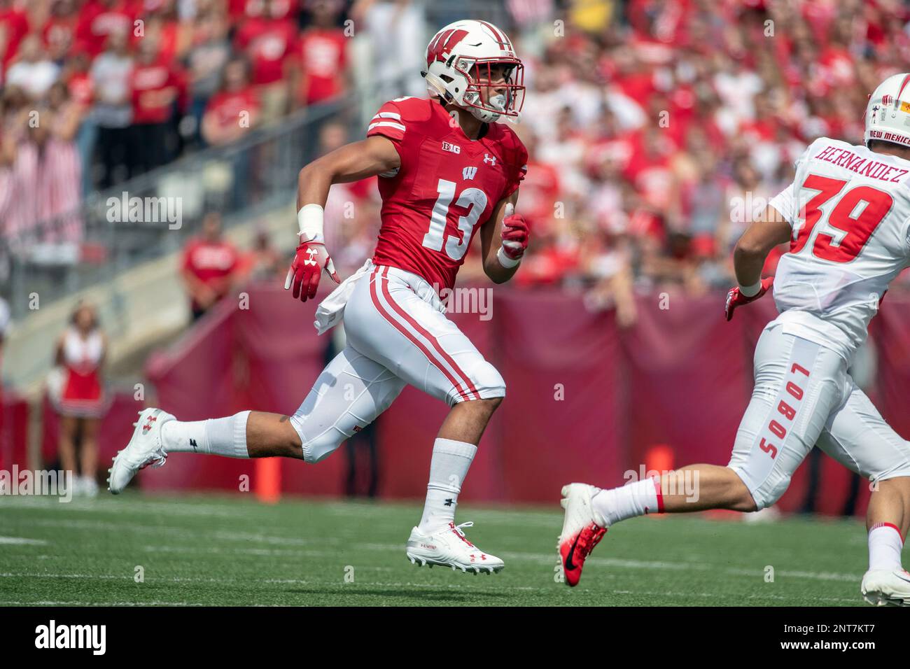 Wisconsin Badgers defensive back Evan Bondoc (13) during an NCAA ...