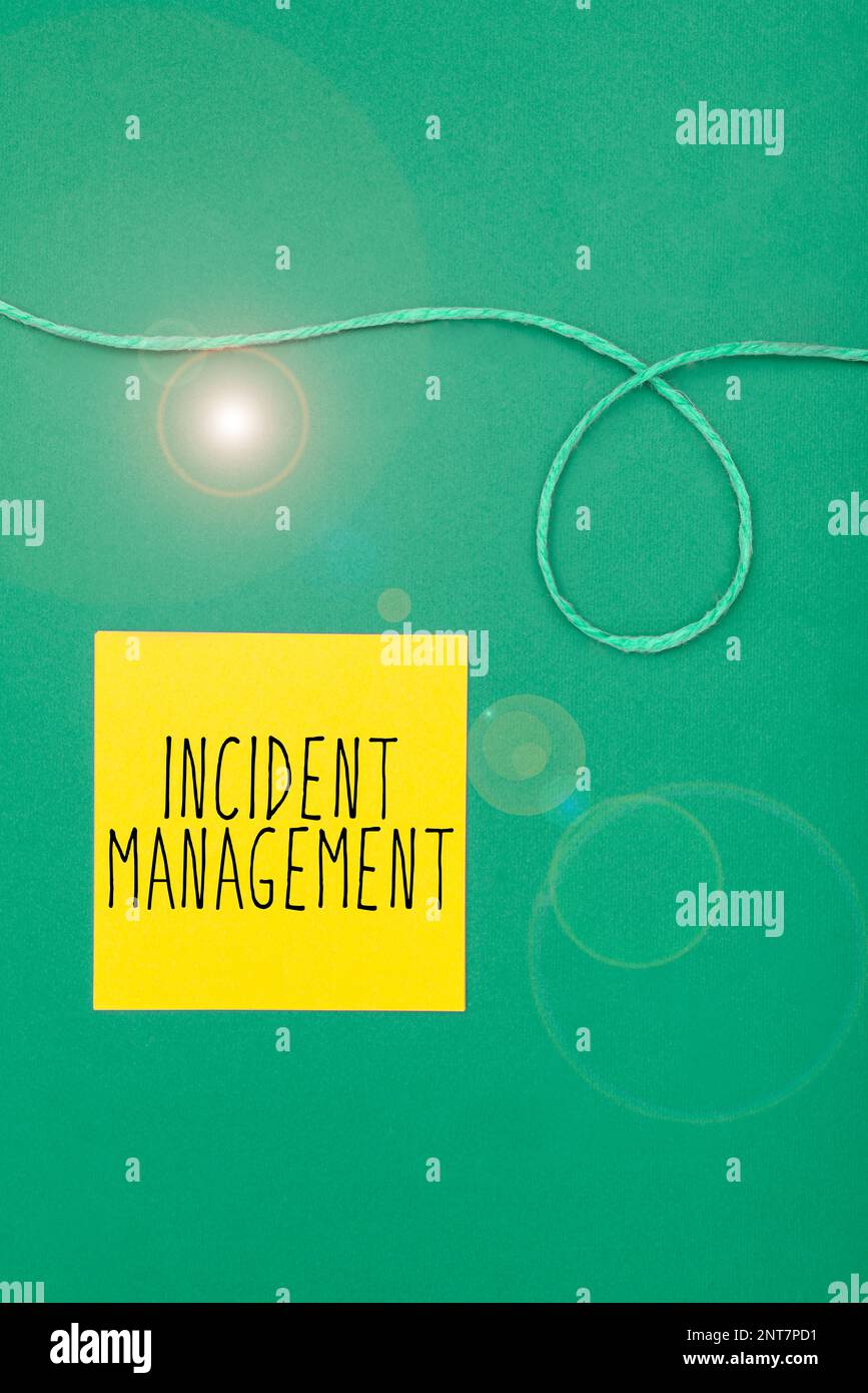 Sign displaying Incident Management. Business concept Process to return ...