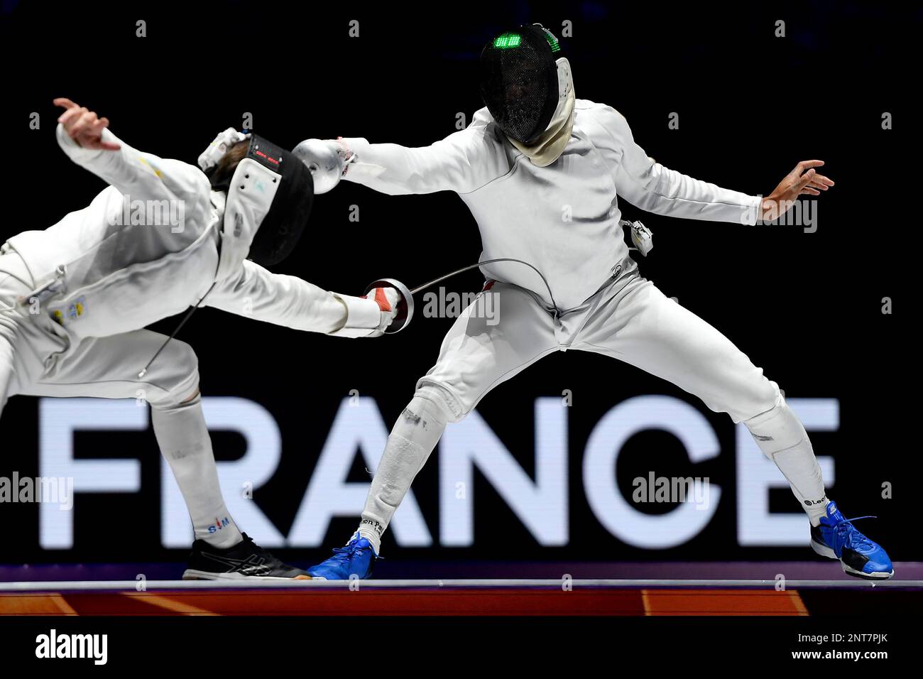 Daniel Jerent, right, of France fights against Roman Svichkar of ...