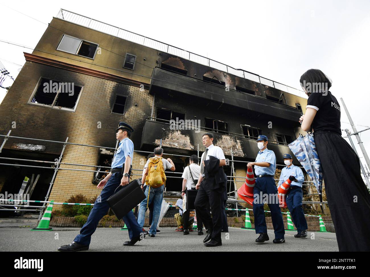 A photo shows the arson site of Kyoto Animation Co., Ltd. (so-called ...