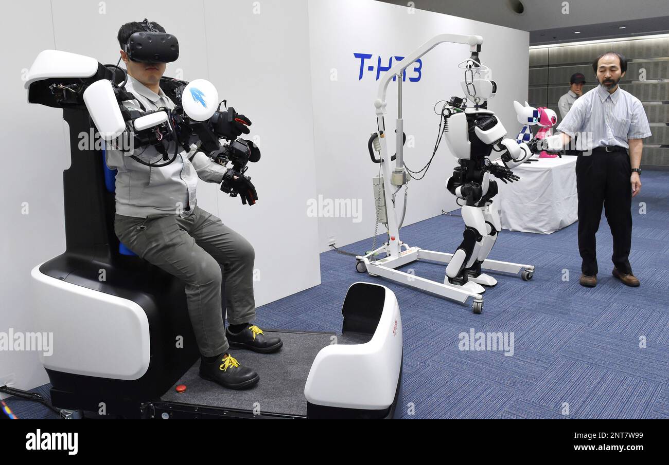 A photo shows a robot "T-HR3" developed by Toyota Motor Corporation for ...
