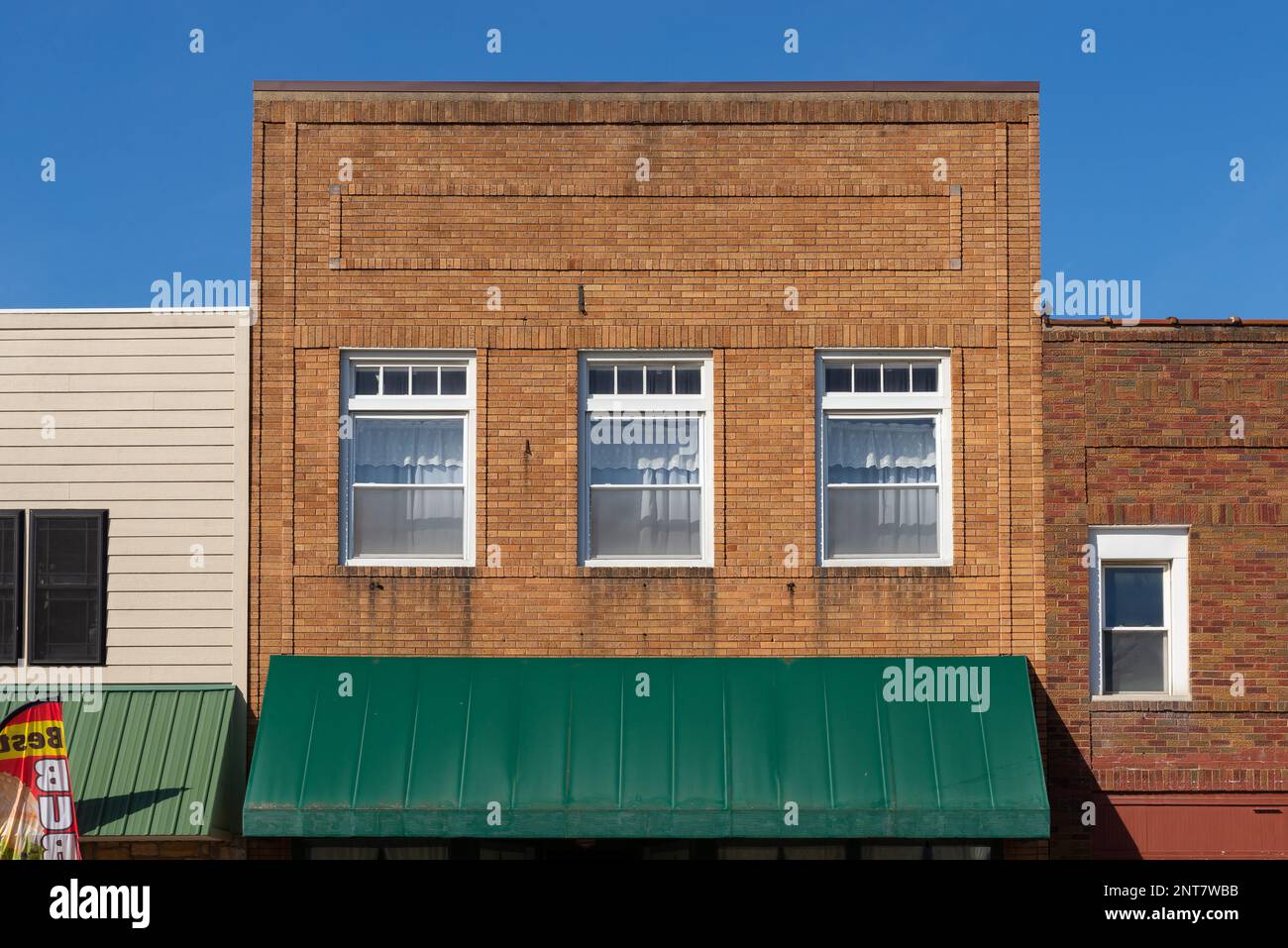 Old brick building and storefront in downtown Seneca, Illinois Stock ...