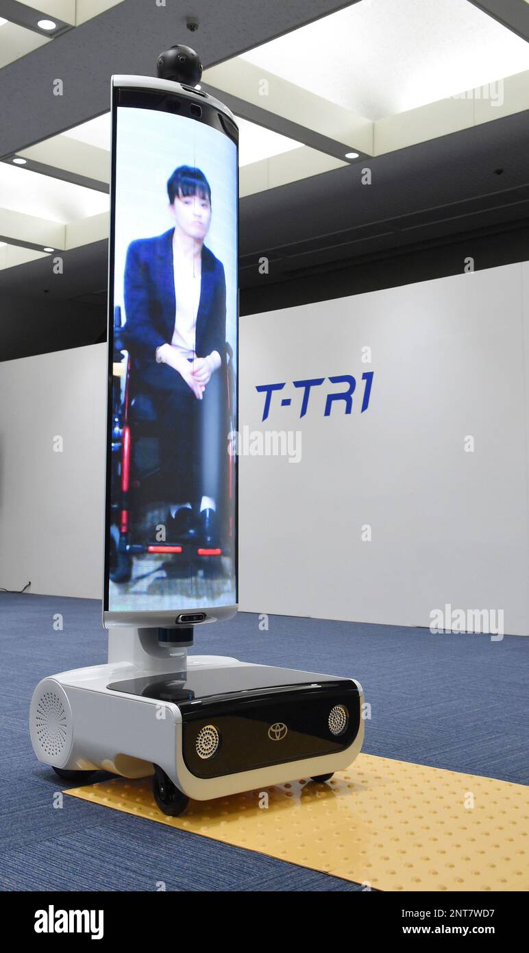 A photo shows a robot "T-TR1" developed by Toyota Motor Corporation for ...