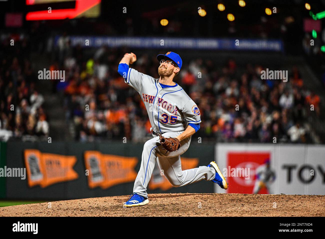 July 19, 2019: Mets relief pitcher Jacob Rhame (35) during the MLB game ...