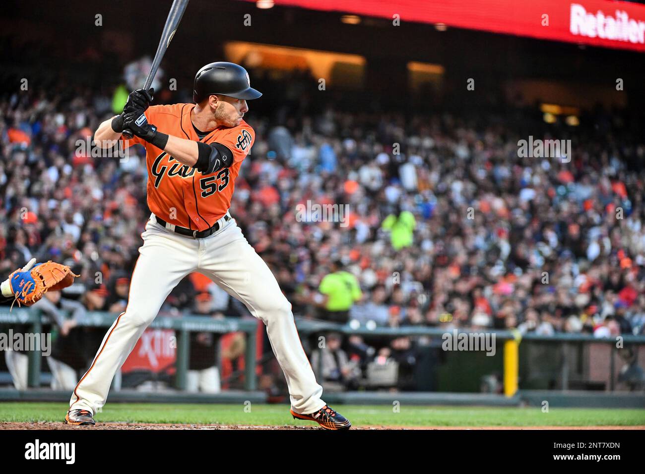 July 19, 2019: San Francisco Giants right fielder Austin Slater (53) at ...
