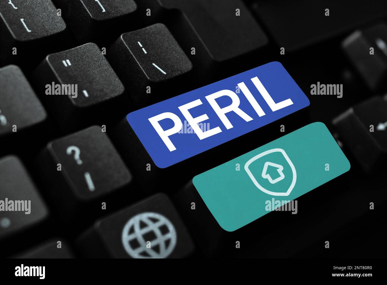 Text caption presenting Peril. Business approach indicates something ...