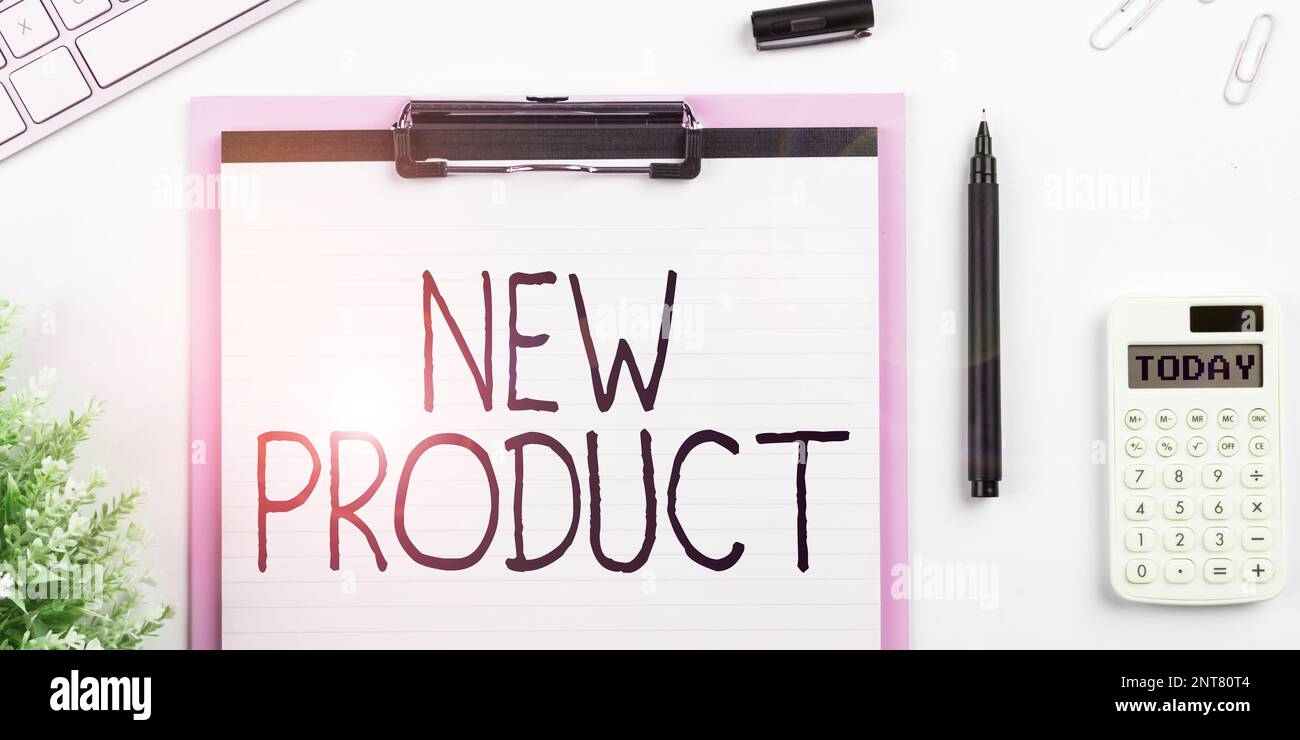 Handwriting text New Product. Business concept goods and services that ...