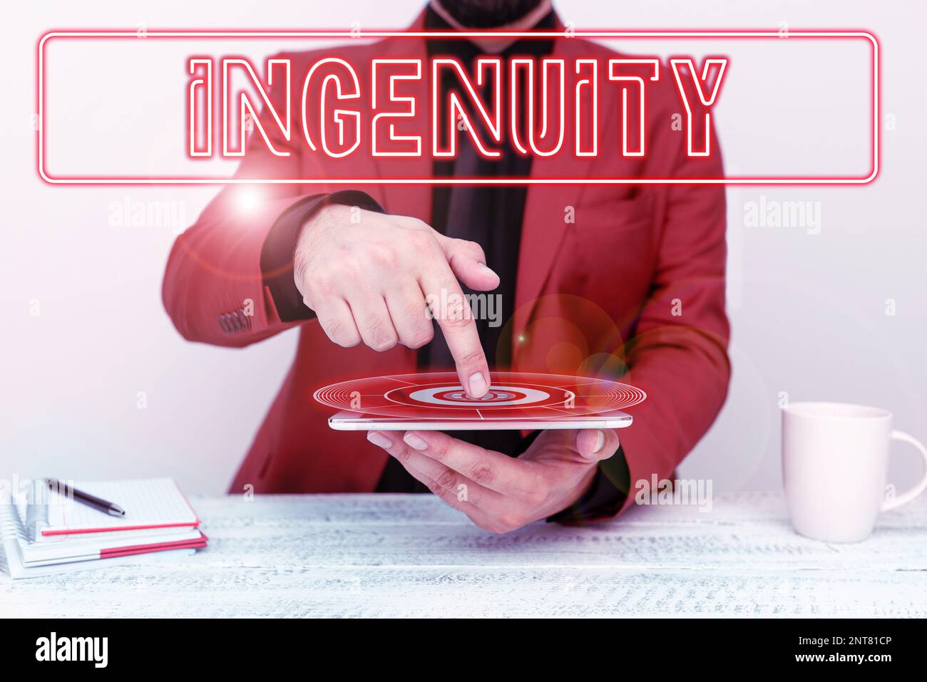 Hand writing sign Ingenuity. Word for the quality of being clever ...