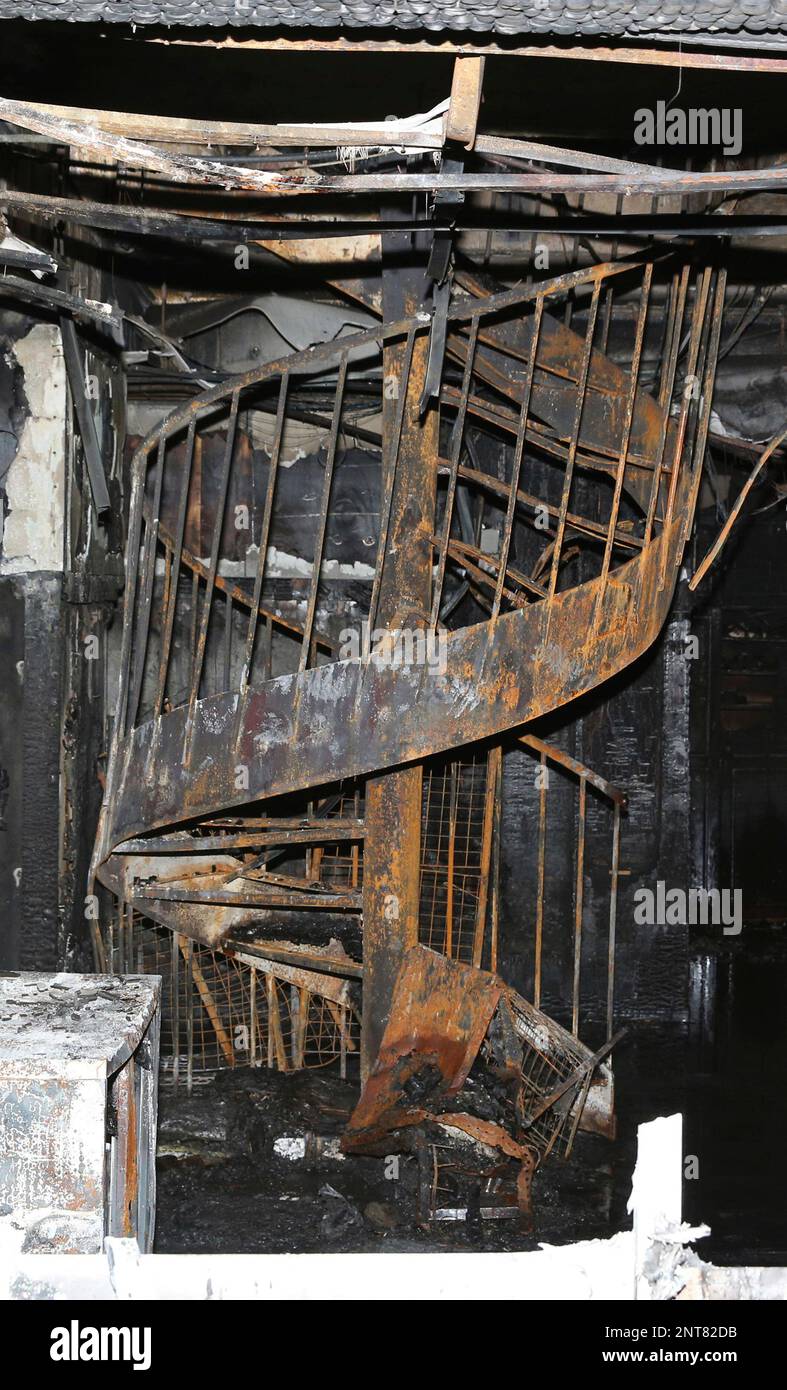 Burnt room at the arson site of Kyoto Animation Co., Ltd. (so-called ...