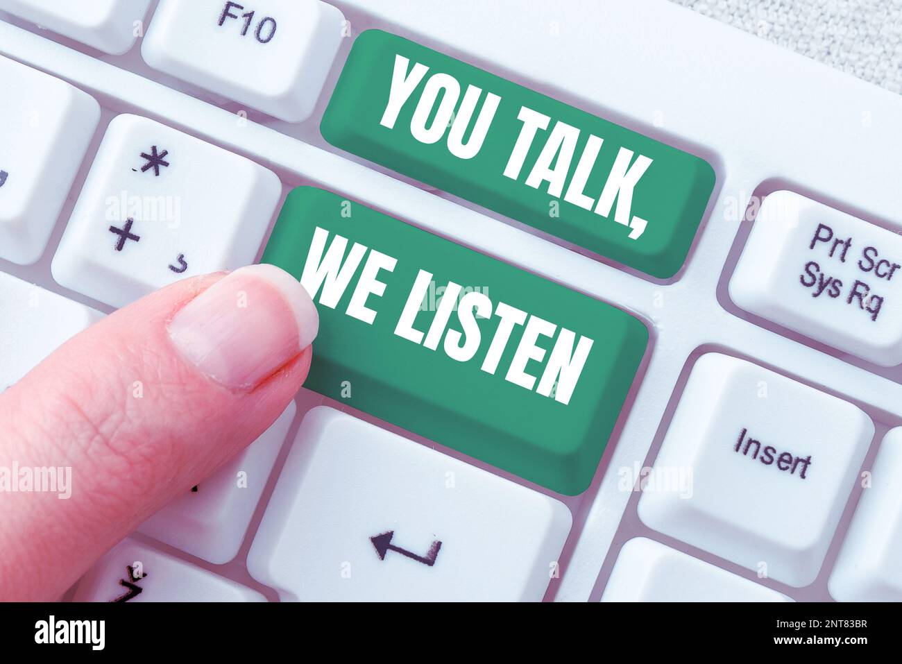 Inspiration showing sign You Talk, We Listen. Business overview Two Way ...