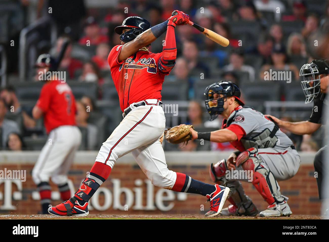 ATLANTA, GA – JULY 19: Atlanta Braves outfielder Ronald Acuna Jr. (13 ...