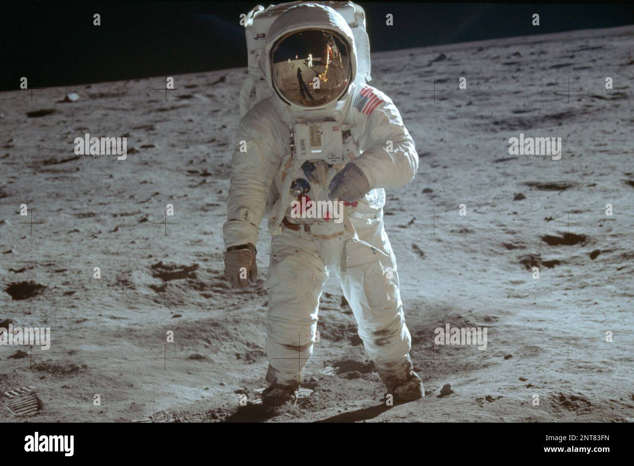 In this July 20, 1969 photo made available by NASA, astronaut Buzz ...